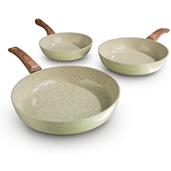 BRATmaxx 05602 Ceramic 3 Piece Pan Set with Removable Handles | Frying ...