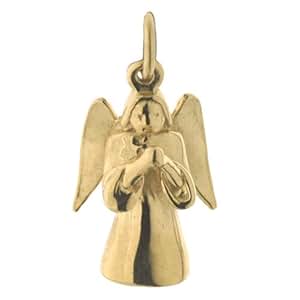9ct Gold 17x12mm solid Guardian Angel Pendant or Charm: Amazon.co.uk ...