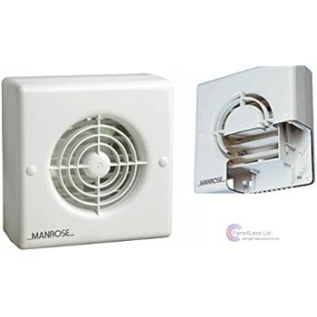Manrose XF100AT 4" 100mm Auto Shutter Extractor Bathroom Wall Fan Run ...