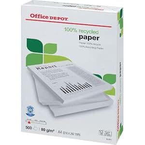 100% Recycled Printer Paper Off-White 80gsm Box of 5 reams - A4: Amazon ...