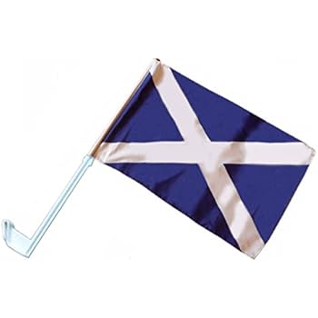 SCOTLAND CAR FLAG Pack of 2 - St. ANDREWS CROSS - SCOTTISH SALTIRE FLAG ...