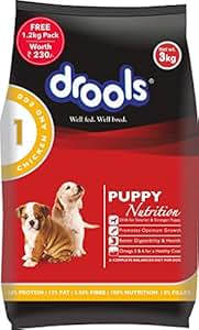 Buy Drools Chicken and Egg Puppy Dog Food, 3 kg with Free 1.2 kg Online ...