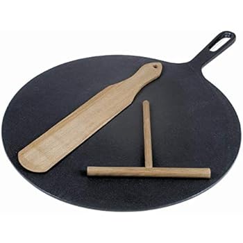 Chasseur Cast Iron Crepe Pan Set, Matt Black, 30 cm: Amazon.co.uk ...