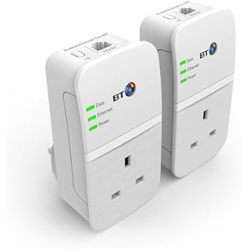 BT Broadband Extender Flex 600 Kit with wired AV600 Powerline and pass ...