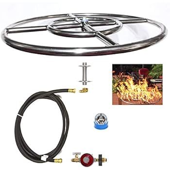 DIY 18" Fire Ring Double Ring Propane Fire Pit Complete Basic ...