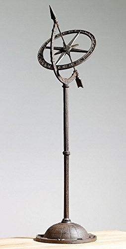 Antique Decorative Garden Sundial, Large Cast Iron Sun Dial Rust Brown ...