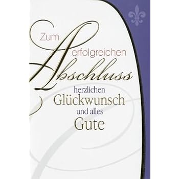 Glückwunsch Glückwunschkarte Zum erfolgreichen Abschluss herzlichen ...