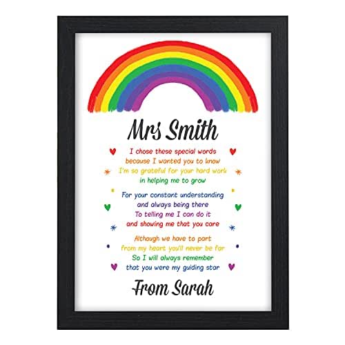 Personalised Teacher Gift - Rainbow Thank You Gifts for School Teacher ...