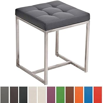 Sitzhocker Metallhocker Stapelhocker | Schwarz | Metall | Kunstleder ...