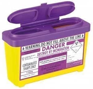 SHARPS BIN DISPOSAL PURPLE/YELLOW SPECIAL FOR THE SAFE DISPOSAL OF ...