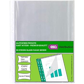 Rexel Nyrex Heavy Duty A4 Plastic Punched Pocket Wallets Top and Side ...