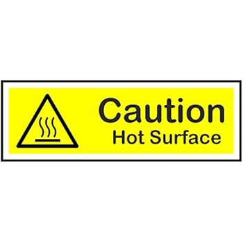 Caution Hot Surface Warning Stickers - Pack of 12 - 50mm x 15mm ...