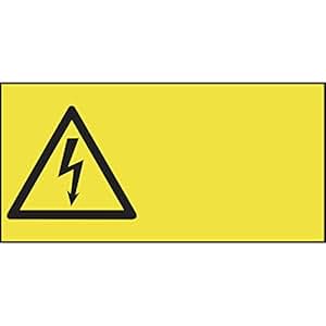 Elektro-Warnschild Symbol: Blitz | 200x120 mm | gelb/schwarz | 1 Stück ...
