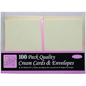 Anita's 100 x A6 Blank Cards & Envelopes - White: Amazon.co.uk: Office ...