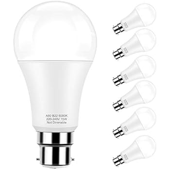 LOHAS B22 LED Bulbs 150W Equivalent, 17W LED Bayonet Light, Day White ...