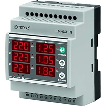 Tense EM-60DIN Einbaumessgerät Multimeter zur Messung von Strom (1A ...