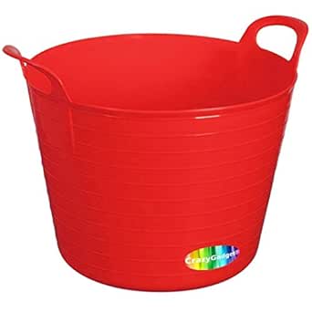 RED 42L 42 Litre Large Flexi Tub Garden Flexible Colour Rubber Storage ...