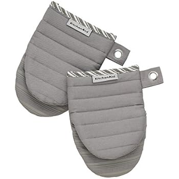 KitchenAid 100% Cotton Heavy-duty Oven Glove 3-Piece Set with Non-slip ...
