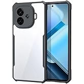 RIGGEAR Shockproof Sleek Hybrid Armor Back Cover Case for iQOO Neo 10R 5G (Black TPU Bumper with ...