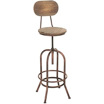 IKAYAA Rund Barhocker mit Kiefer Platte und Metallrahmen ...