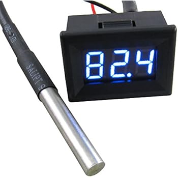 DROK® DC 4-28V Temperature Meter Dual Digital Display Thermometer, 2 ...