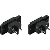 JR-201A 2 Pin AC Power Socket Panel Mount AC Power Plug Socket - Pack ...