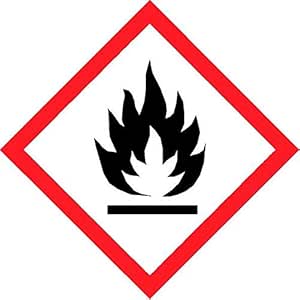Highly flammable coshh symbol Safety sign - 1.2mm Rigid plastic 100mm x ...