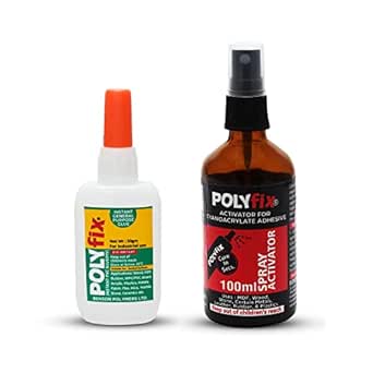 POLYFIX Spray Activator & (Fast Adhesive) High Viscosity Gel : Amazon ...