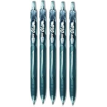 5 Pack ZEBRA OLA Retractable Anti-Skid Grip Ballpoint Pens BLACK Ink ...