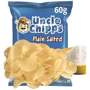Uncle Chips - Potato Chips Plain Salted Flavour, 50g/52g/54g (Weight ...