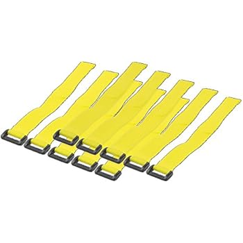 10 Fascette Fermacavi 20 X 300 mm con velcro, Gialle, LogiLink KAB0015 ...