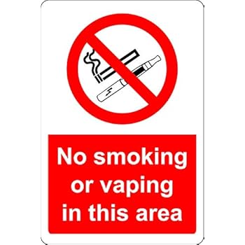 No smoking or vaping in this area Safety sign - 3mm Aluminium sign ...