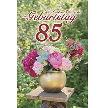 Geburtstag 85 Karte Grußkarte Gold Prägefolien Druck Gießkanne 16x11cm ...