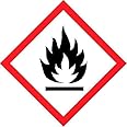 Highly flammable coshh symbol Safety sign - Self adhesive sticker 100mm ...