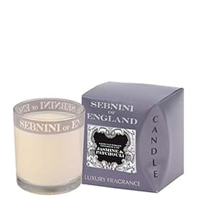 SEBNINI Jasmine & Patchouli Scented Glass Candle, White: Amazon.co.uk ...