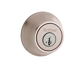 Kwikset Single Cylinder Deadbolt with SmartKey, Satin Nickel Finish ...