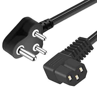 FEDUS 1.8 Meter 90 Degree L Shape 3 Pin Computer Power Cable Cord for Desktops PC and Printers ...