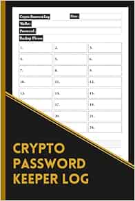Crypto Password Keeper Log: Record Crypto Password Or Private key In ...