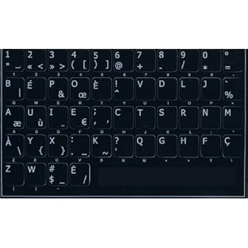 BEPO Keyboard Stickers Self-adhesive French Layout Black Background ...
