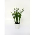 Pretty Artificial Silk Snowdrop Flowers in White Ceramic Pot Spring ...