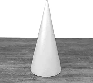 Lealoo Cone en polystyrène Plein, Hauteur 40 cm, Diamètre de Base 18 cm ...