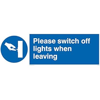 Please switch off light when leaving safety signs - Self adhesive ...