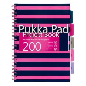 Pukka Pad A4 Project Book 200 Pages With 5 Dividers - New Range: Amazon ...