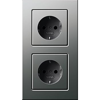Komplett-Set Gira E22 Abdeckrahmen 2fach E22 Edelstahl - Edelstahl ...