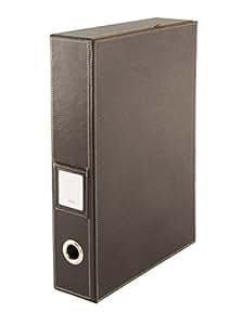 Osco Faux Leather Box File - Brown: Amazon.co.uk: Office Products