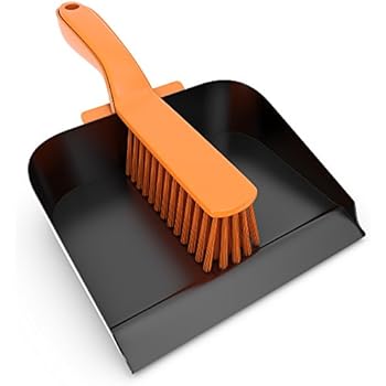 Black Hooded Metal Dust Pan and Soft Brush Dustpan ash pan Traditional ...