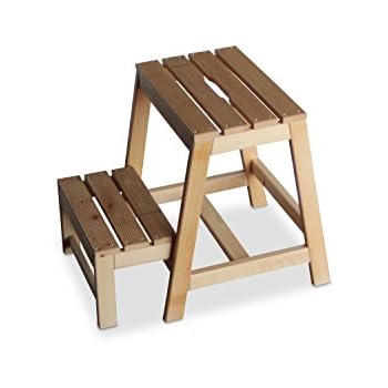 SKEMA-Marche pied en bois à 2 marches: Amazon.fr: Cuisine & Maison