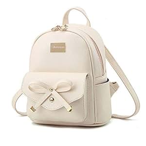 White Leather Mini Backpack | semashow.com
