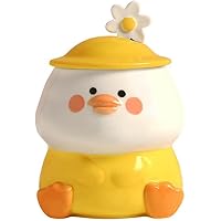 Funny Yellow Duck Cup Cute Mug Ceramic Coffee Mug with Spoon Kawaii ...