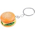 Women Men Simulation Cheeseburger Pendant Key Chain Key Ring Pendant ...